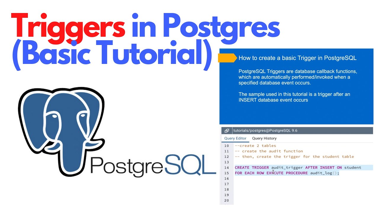 Create Trigger in postgres | PostgresSQL Tutorial