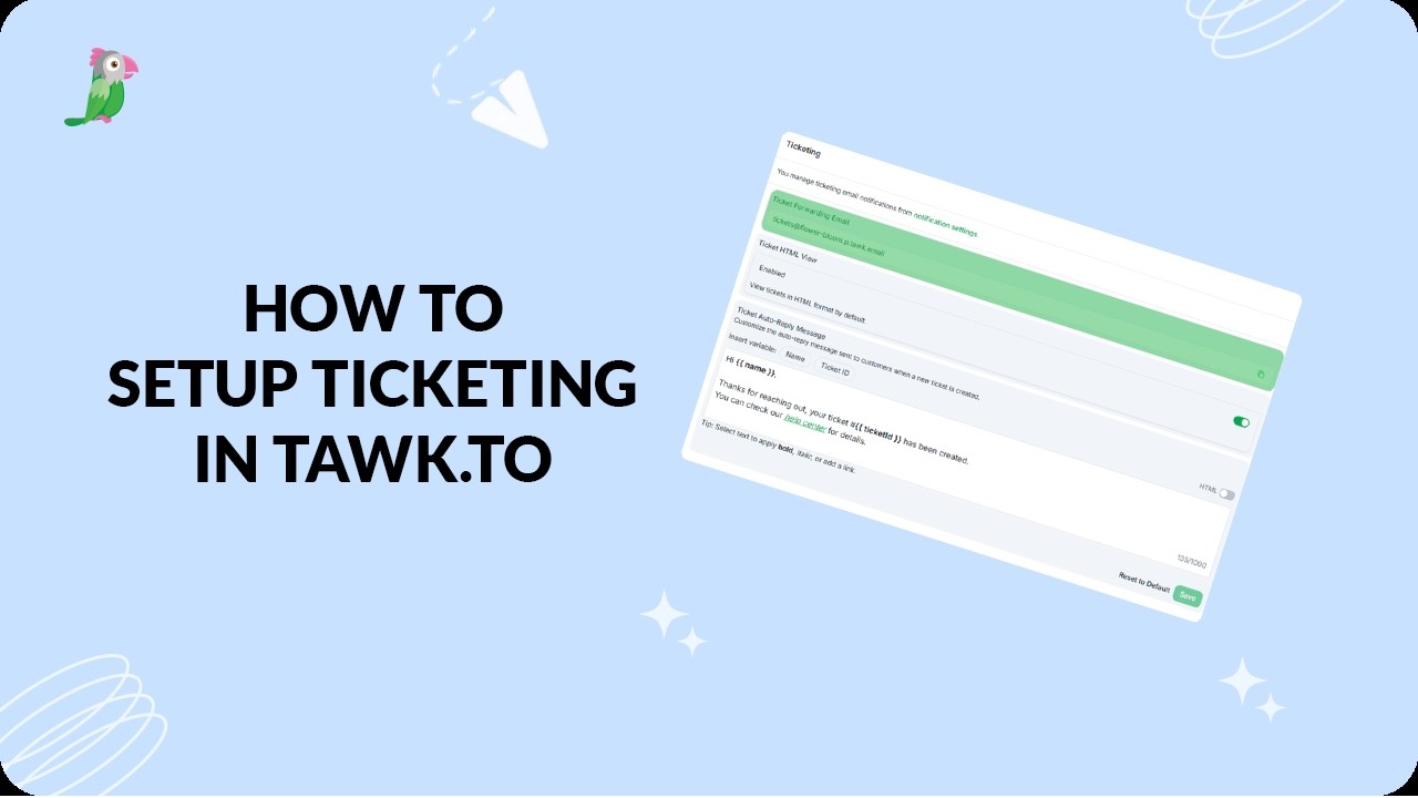 How to set up ticketing in tawk.to
