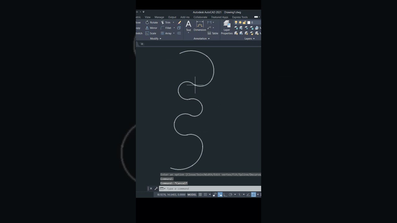 Buat Kurva #sabeercad #autocad #autocadtips #pedit #polyline #polylineedit #autocad2026