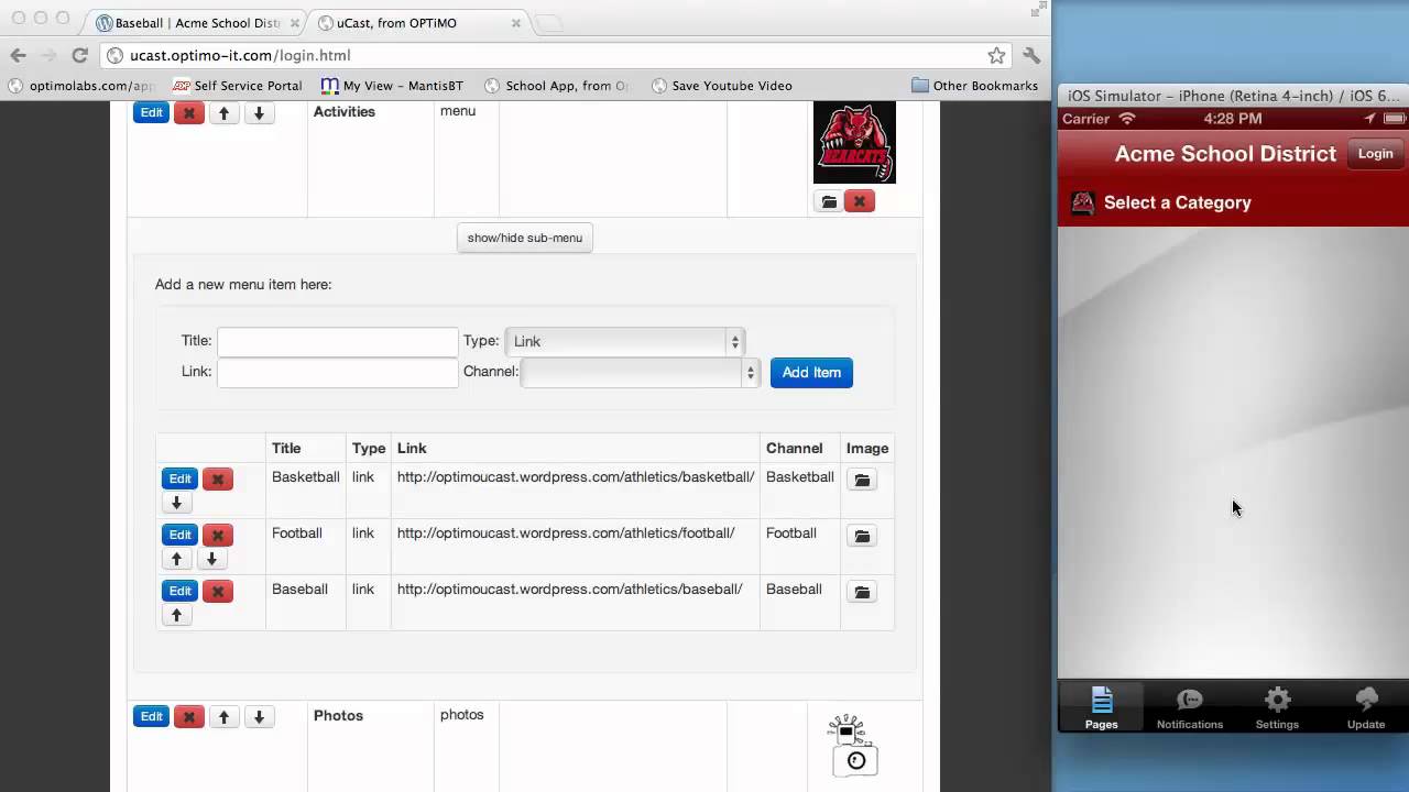 uCast - How to create an activity channel
