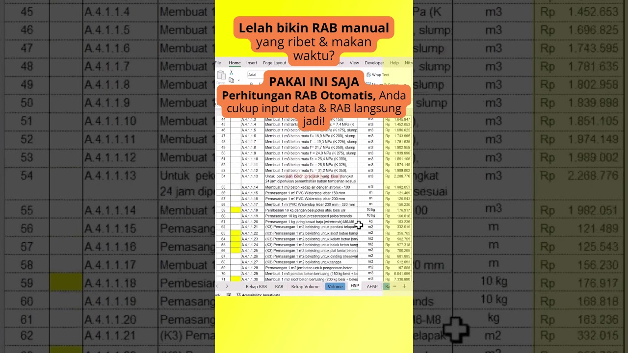 Perhitungan RAB Otomatis yang SUPER CEPAT