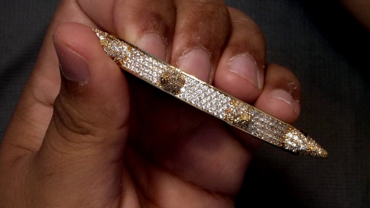 Gold Spike Bracelet (Fully Iced Out Spike Bracelet)