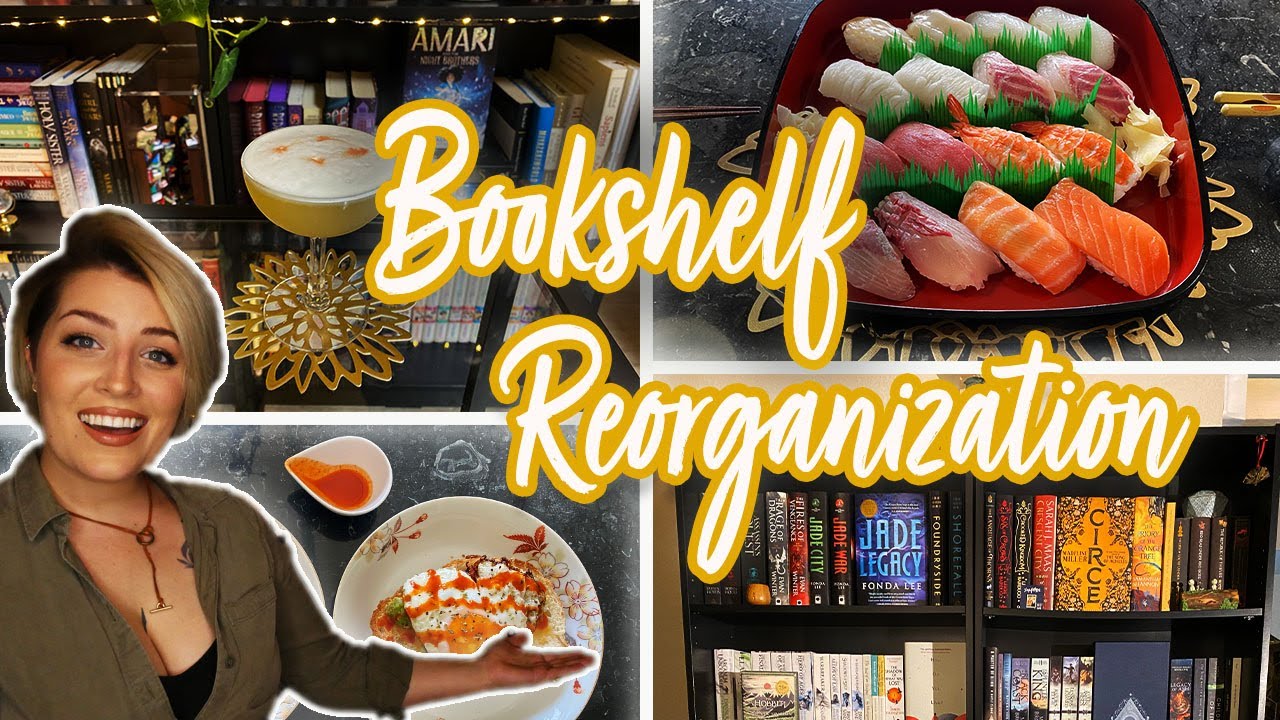 BOOKSHELF ORGANIZATION & READING VLOG || Amazing book mail, mini bookshelf tour, sushi, self pub 📚