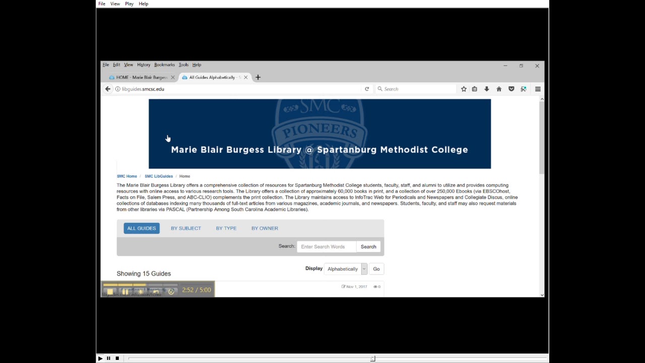 SMC Burgess Library - Website Walkthrough
