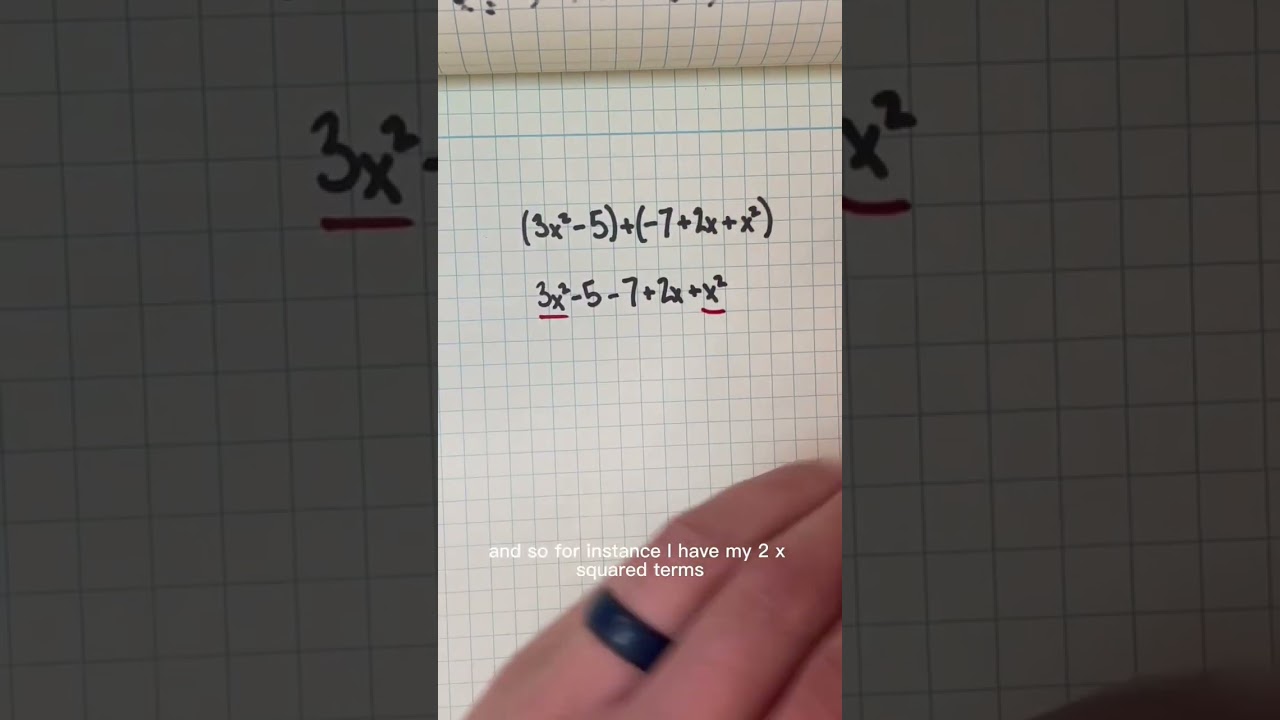 Adding Polynomials | Polynomial Review #math #algebra #polynomials #shorts