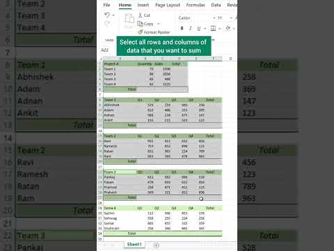 Auto Sum Multiple Table | Advance Excel Formula | MyExcelGeeks