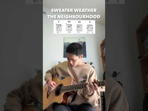 The Neighbourhood - Sweater Weather (YU Easy Guitar Tutorial) #Shorts