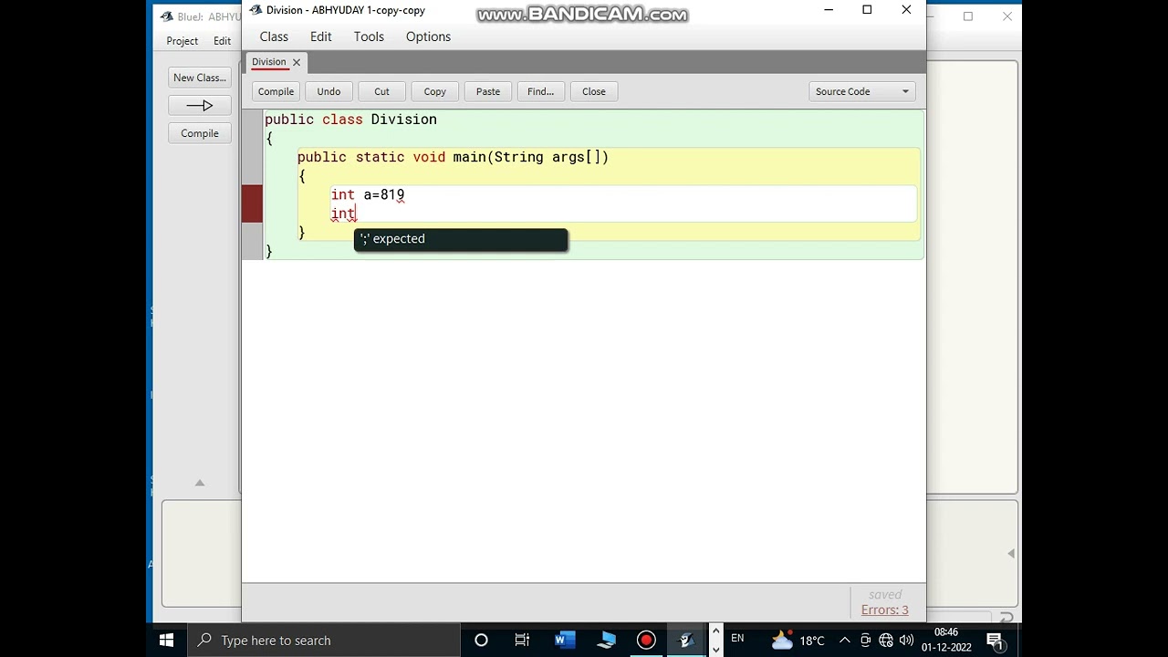 Java program for division