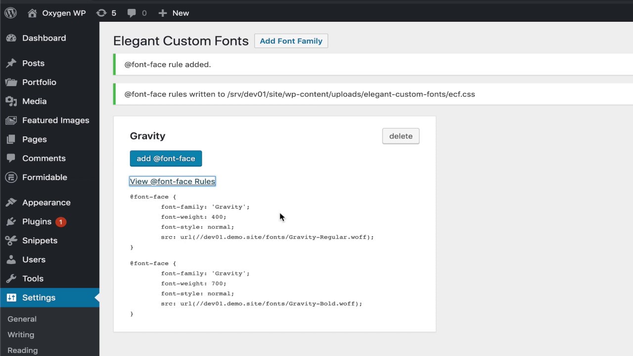 How to upload and use custom fonts in Oxygen using Elegant Custom Fonts