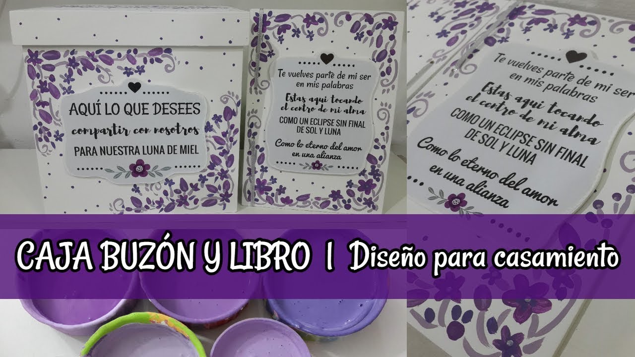 💜CAJA BUZÓN Y LIBRO | Para casamiento 🇦🇷