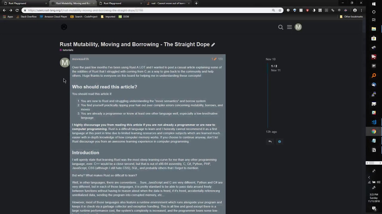Rust Mutability, Moving and Borrowing - The Straight Dope - tutorials - The Rust Programming ...