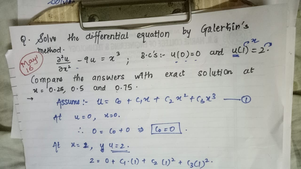 Galerkin Method including Exact solution in FEA