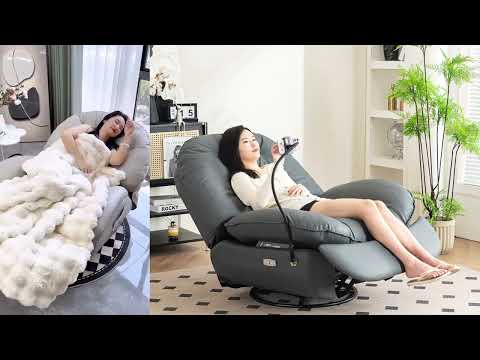 Oversized Electric Recliner Chair: Swivel Glider Rocker with Smart Voice Control
