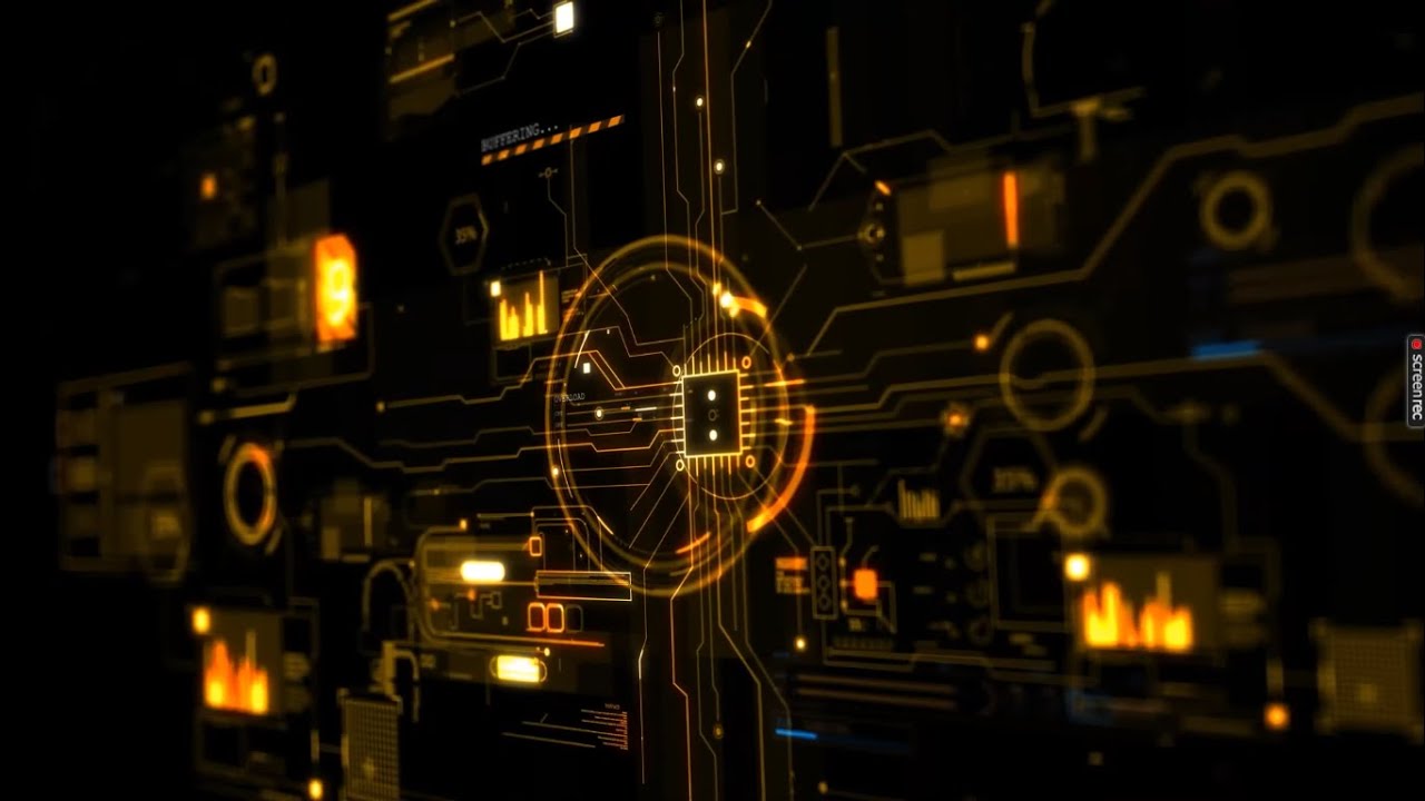 4K Technology HUD Element Intro Background   No Copyright Video