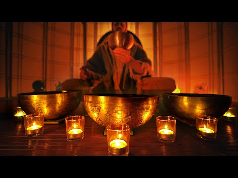 Thunder and Rain Tibetan Bowl Sound Bath | Calming Music for Meditation