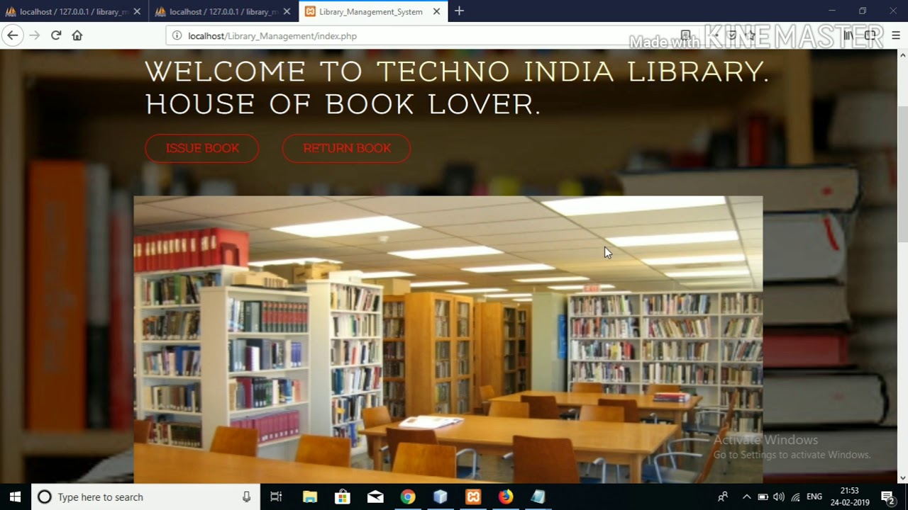 Library Management using HTML, CSS, JAVASCRIPT, and PHP in NETBEANS
