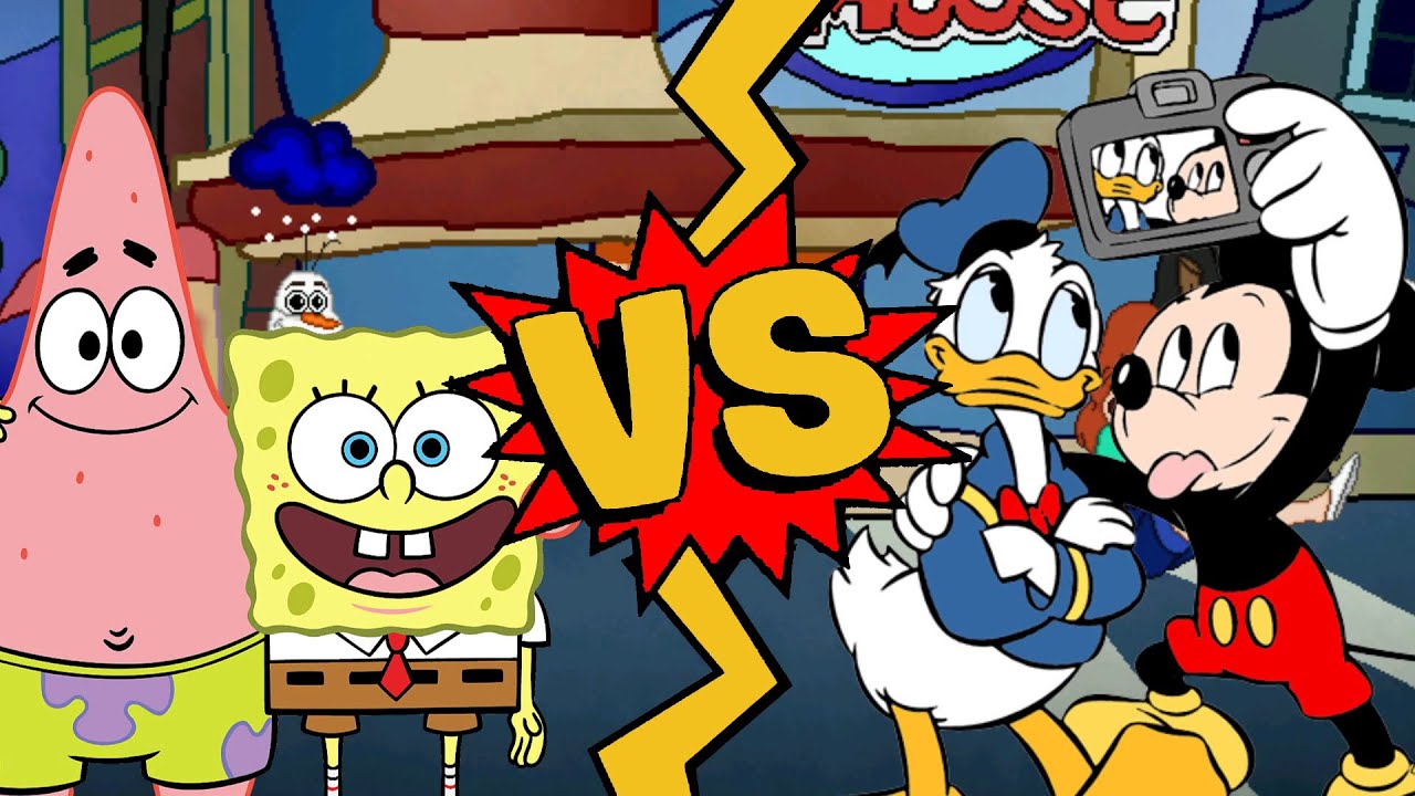 M.U.G.E.N Battles | SpongeBob/Patrick Star vs Donald Duck/Mickey Mouse | SpongeBob vs Disney