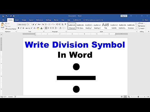 How to write DIVISION SYMBOL in Word (Microsoft) [ ÷ ]
