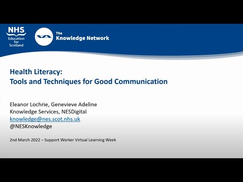 Health Literacy: Tools and Techniques for Good Communication | Eleanor Lochrie | NES Digital