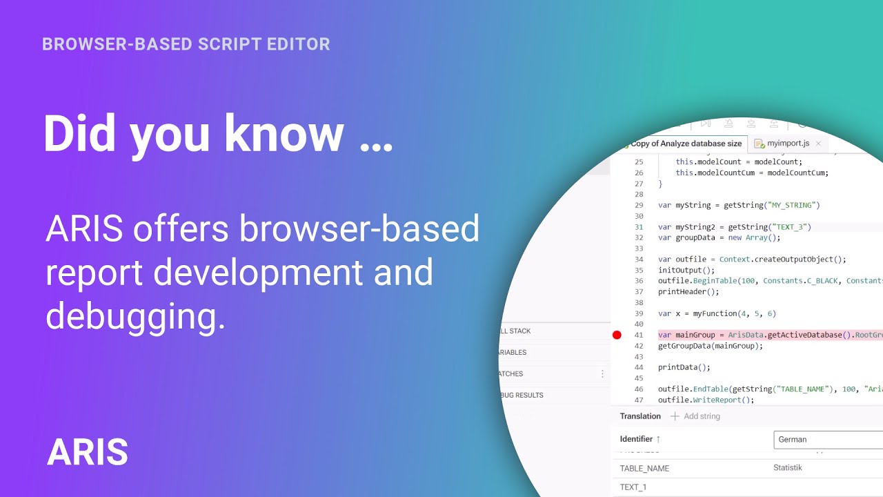 Unlocking the Future of ARIS Reports: New Development & Debugging Tools!