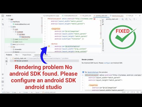 Rendering problem No android SDK found. Please configure an android SDK android studio