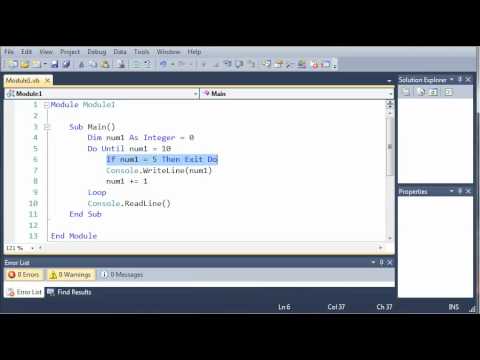 Visual Basic Tutorial - 32 - Exit Do Loops Video Lecture - Mastering Visual Basic - Web Development