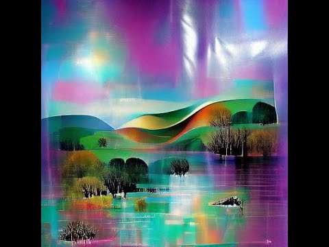 A.I. NFT - Landscape by Malika Favre poster art iridescent #SHORT