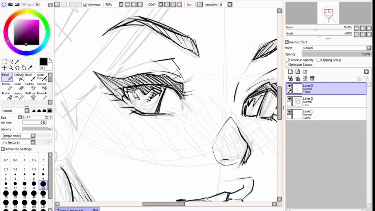 Chloe Currey head sketch (4x speed) timelapse (Melkor Mancin)