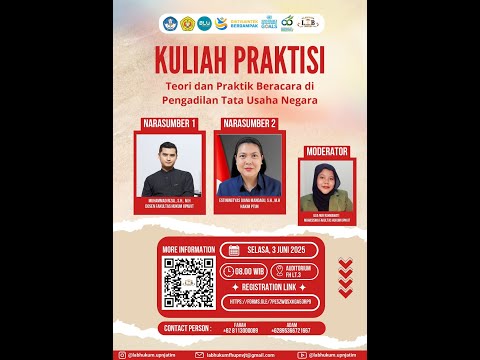 KULIAH PRAKTISI "TEORI DAN PRAKTIK BERACARA DI PENGADILAN TATA USAHA NEGARA"