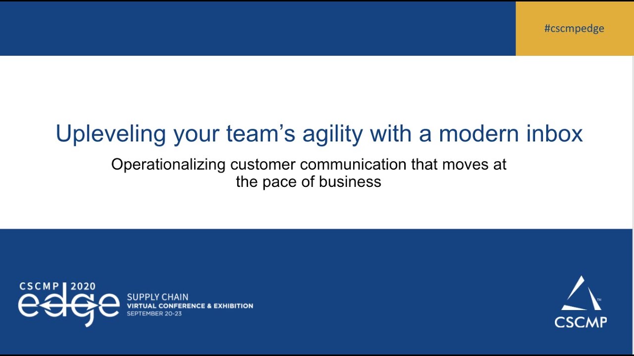 Council of Supply Chain Management Professionals (CSCMP) Edge Conference 2020: Front Demo