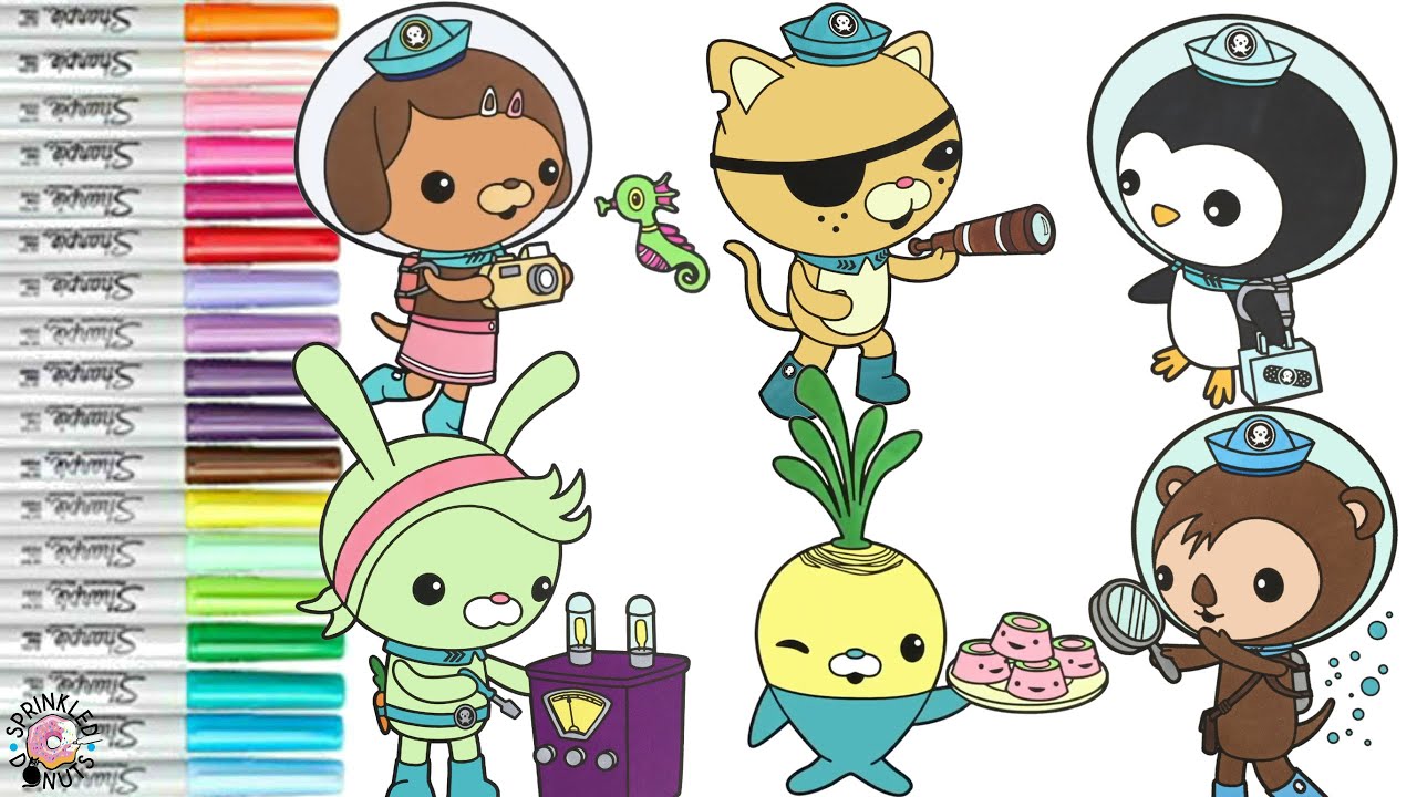 The Octonauts Coloring Book Compilation Dashi Kwazii Peso Tweak Shellington Tunip Professor Inkling