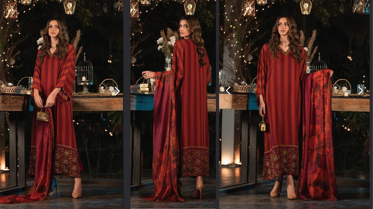 Lulusar Silk Hand Embroidered Unstitched Collection Adena Long