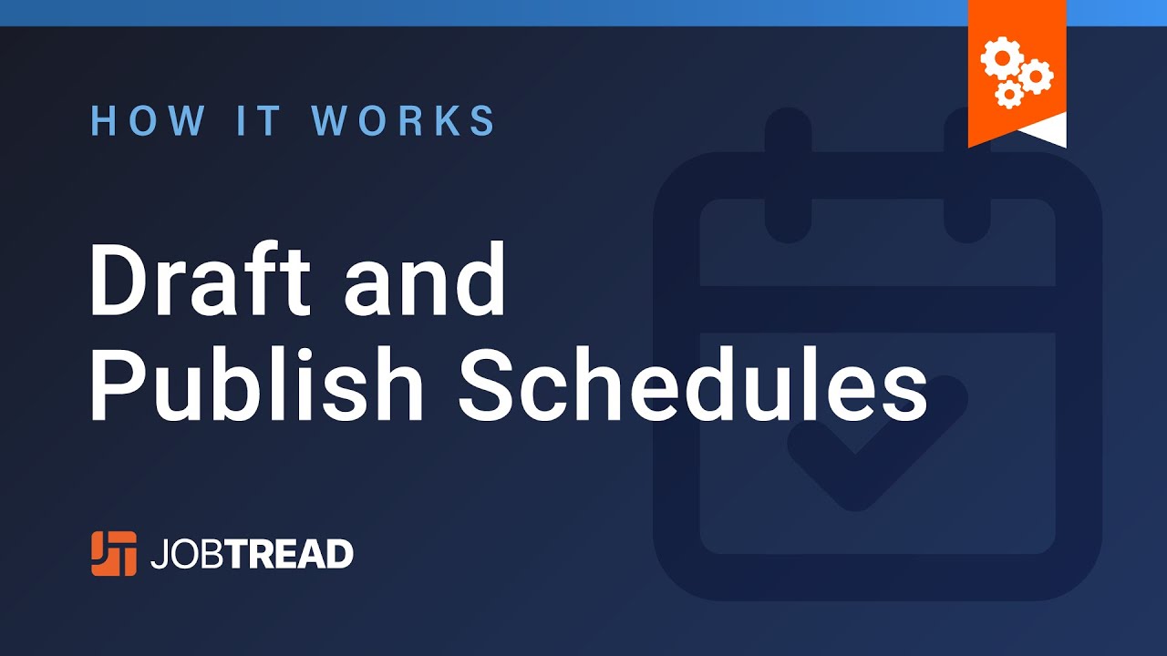 Draft & Publish Schedules