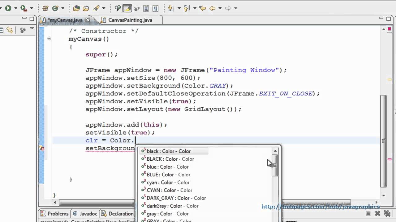 Java Graphics Tutorial - 2: Creating Canvas on A Window