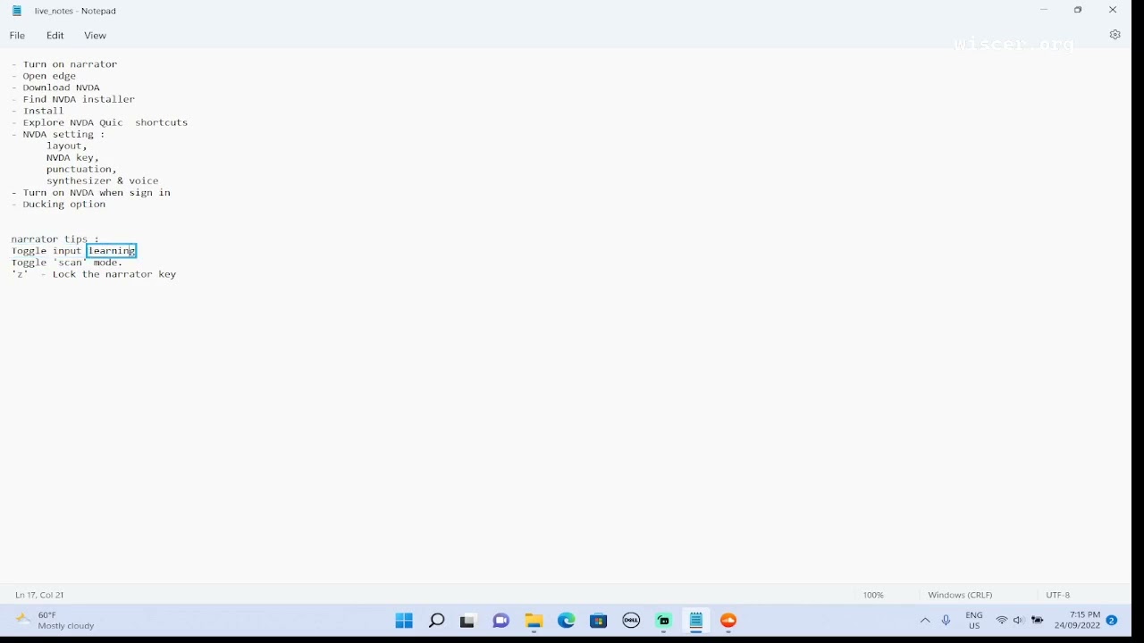 Install NVDA with Windows 11 Narrator