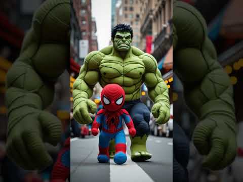 Crochet Spider Man & Hulk Walk in the City #amigurumi #crochet #marvel #spiderman #hulk #funny #cute