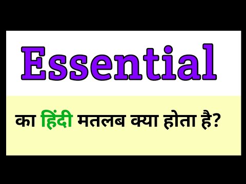 Essential english word meaning in hindi | essential ka hindi matalab kya hota hai | english to hindi