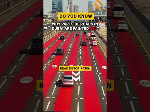 Why are parts of roads painted red in the UAE?π¦πͺππ #uae #cars #cars24arabia #dubai