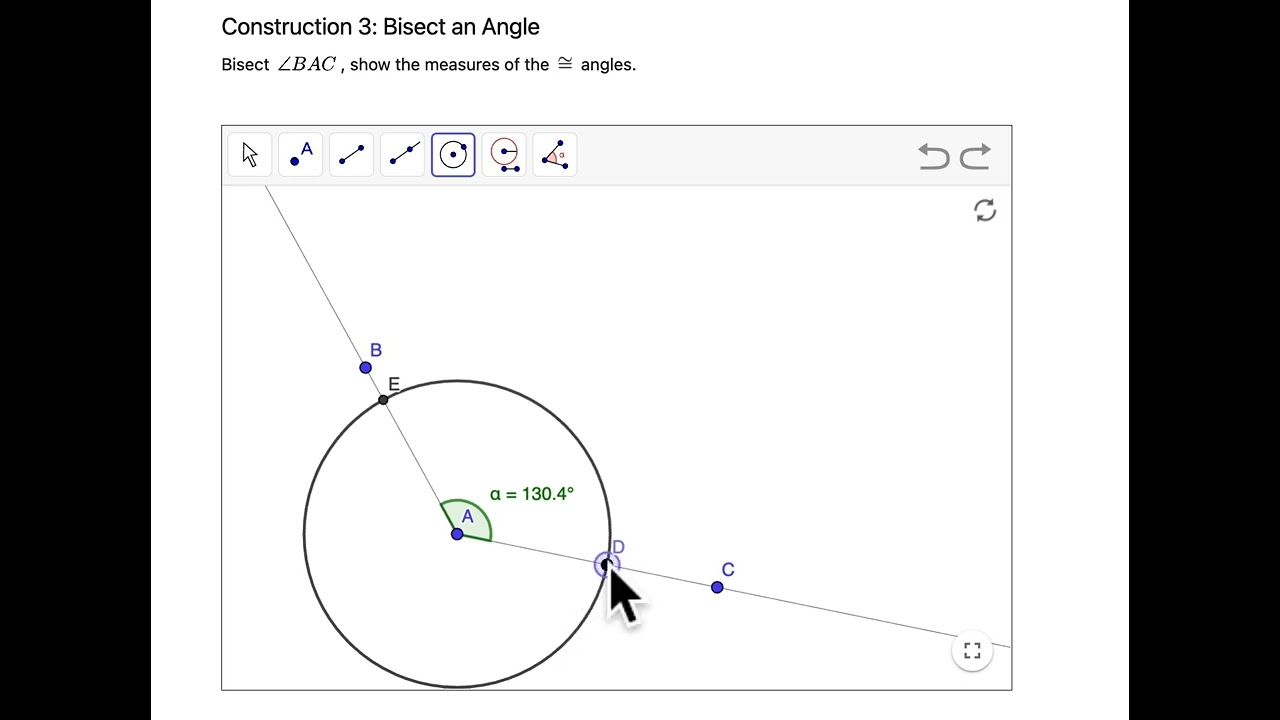 Geogebra Construction 3 - Angle Bisectors