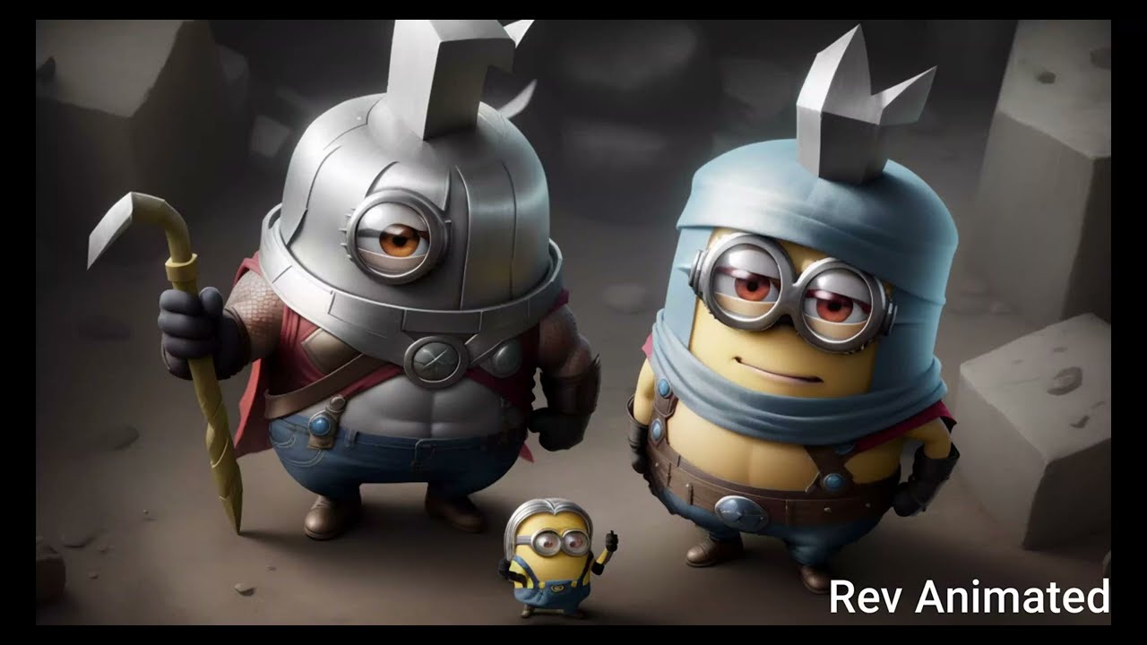 A minion wearing the cloths of Thor: Comparation between Stable Diffusion Models