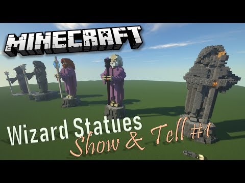 Statues of Wizards holding a Staff Minecraft Map
