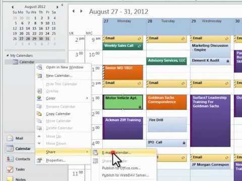Microsoft Outlook - Sharing Your Calendar