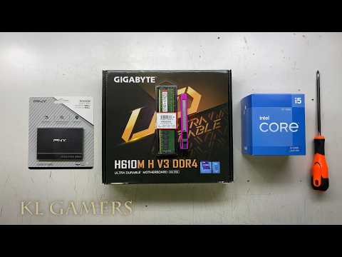 intel 12th Gen Core i5 12400 GIGABYTE H610M H V3 DDR4 PNY SATA 3 Desktop PC Build
