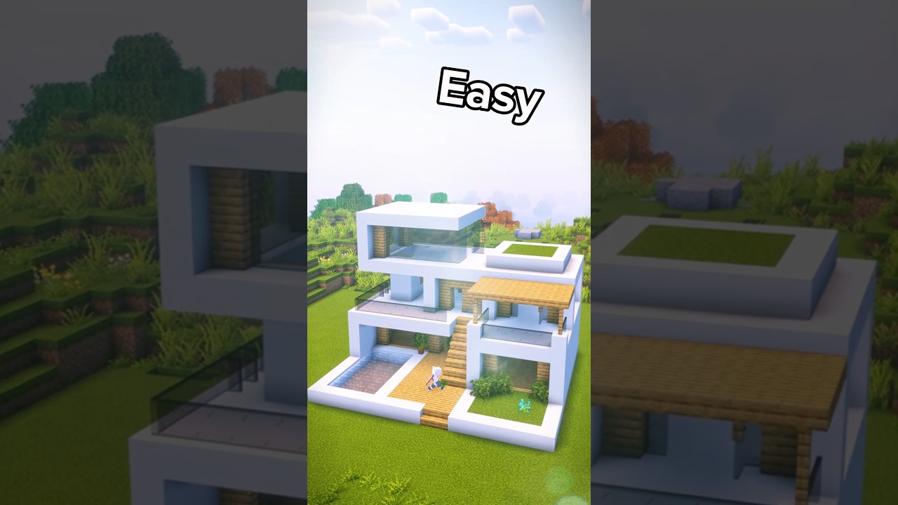 Casa Moderna Minecarft Fácil Tutorial🏠 #shorts #minecraft #minecraftbuilding
