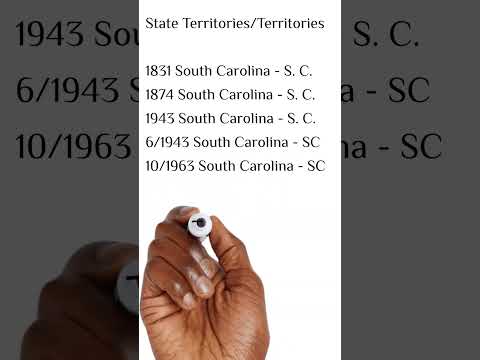 State Abbreviations - South Carolina