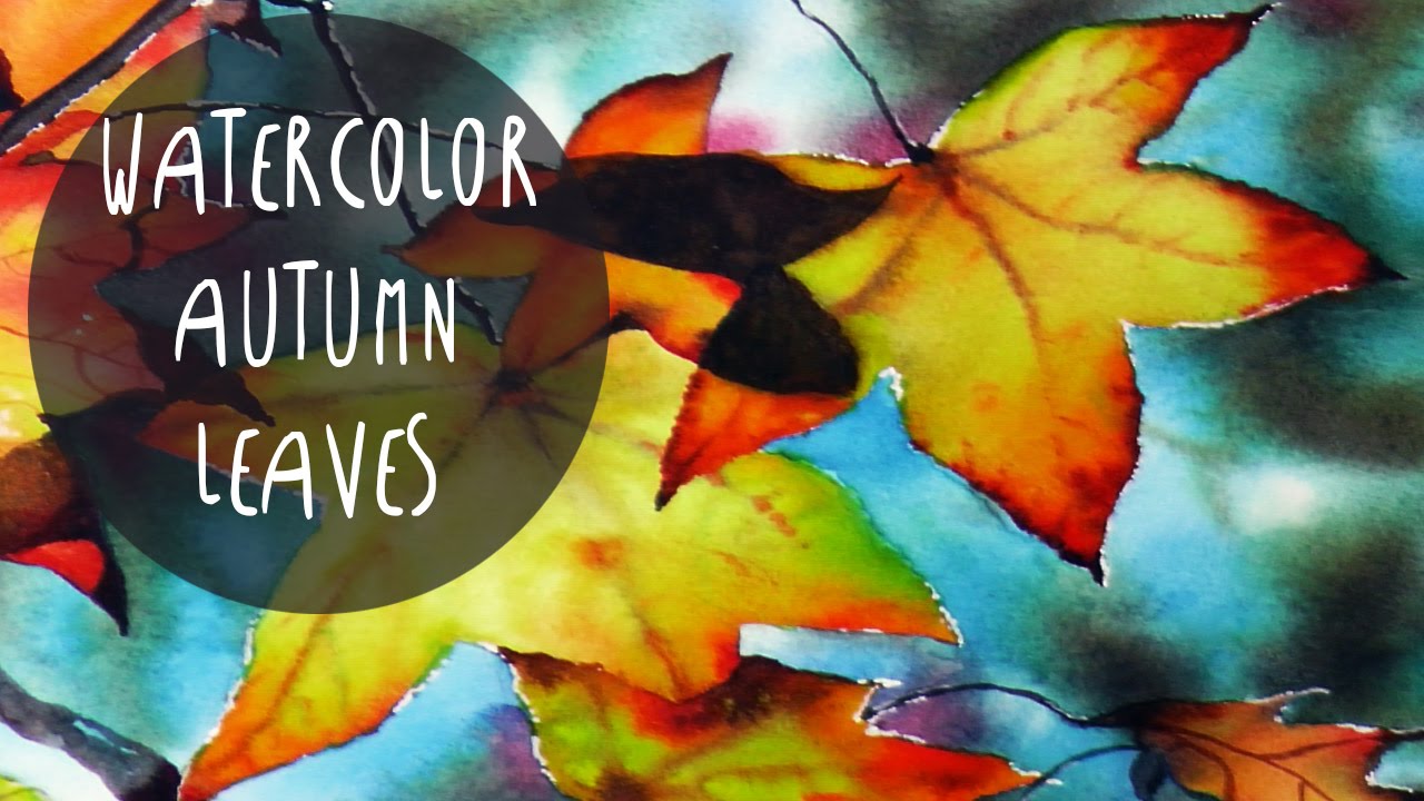 Watercolors Tutorial: How to Paint AUTUMN LEAVES by ART Tv (Vidalon Paper and Daler Rowney colors)