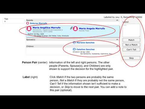FamilySearch Match Labeler by Vivien Brown