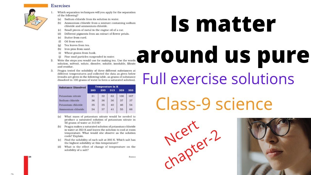 classs 9 science chapter- 2 Is Matter around us pure  exercise solution