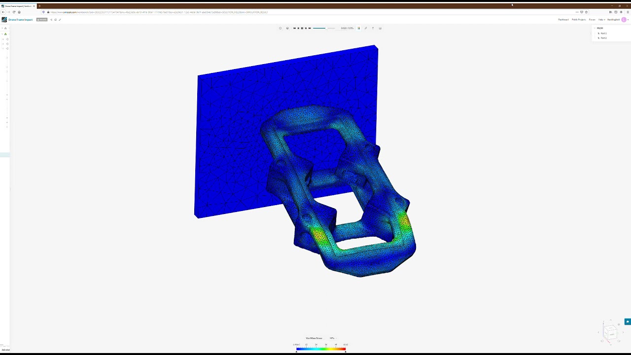 Drone Frame Impact - SimScale Workbench