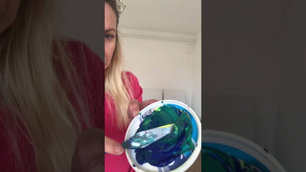 Mixing green paint #shorts #irishartist #art #artstudio #abstractart